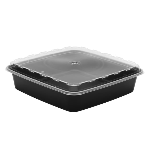 Cube Plastics Food Storage CR-1047B Combo Pack, 48 Oz. Square Container ...