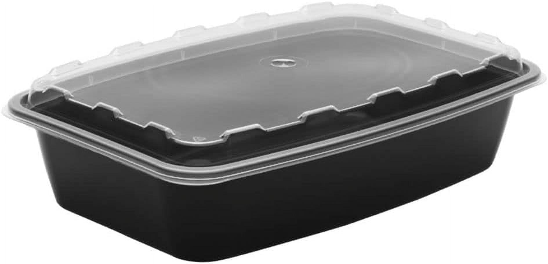 Cube Plastics CR-1156B Black 56 Oz Container with Clear Lid - 100 / CS ...