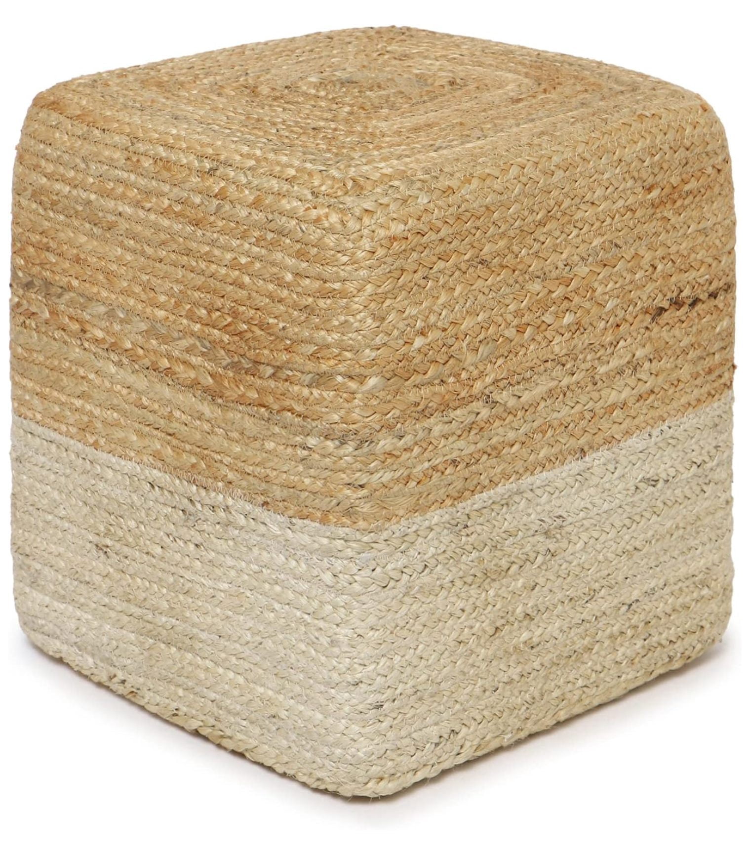 Cube Pouf Ottoman - Braided Pouffe Accent Sitting Square Footrest for ...