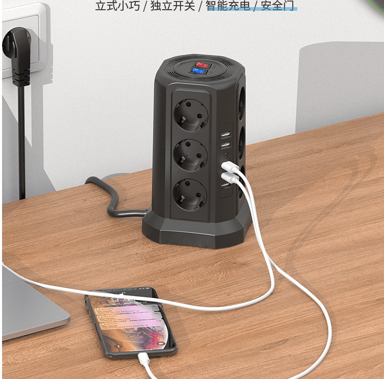 Cube Power Strip, Tower Power Strip with 12 Outlets and 4 USB Ports, 16 ...