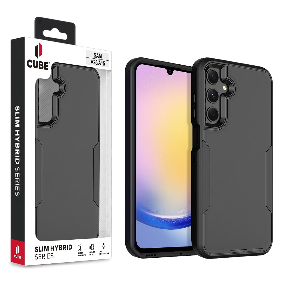 Cube® - Samsung Galaxy A25 5G - Black Heavy Duty Rugged Cover PC with ...