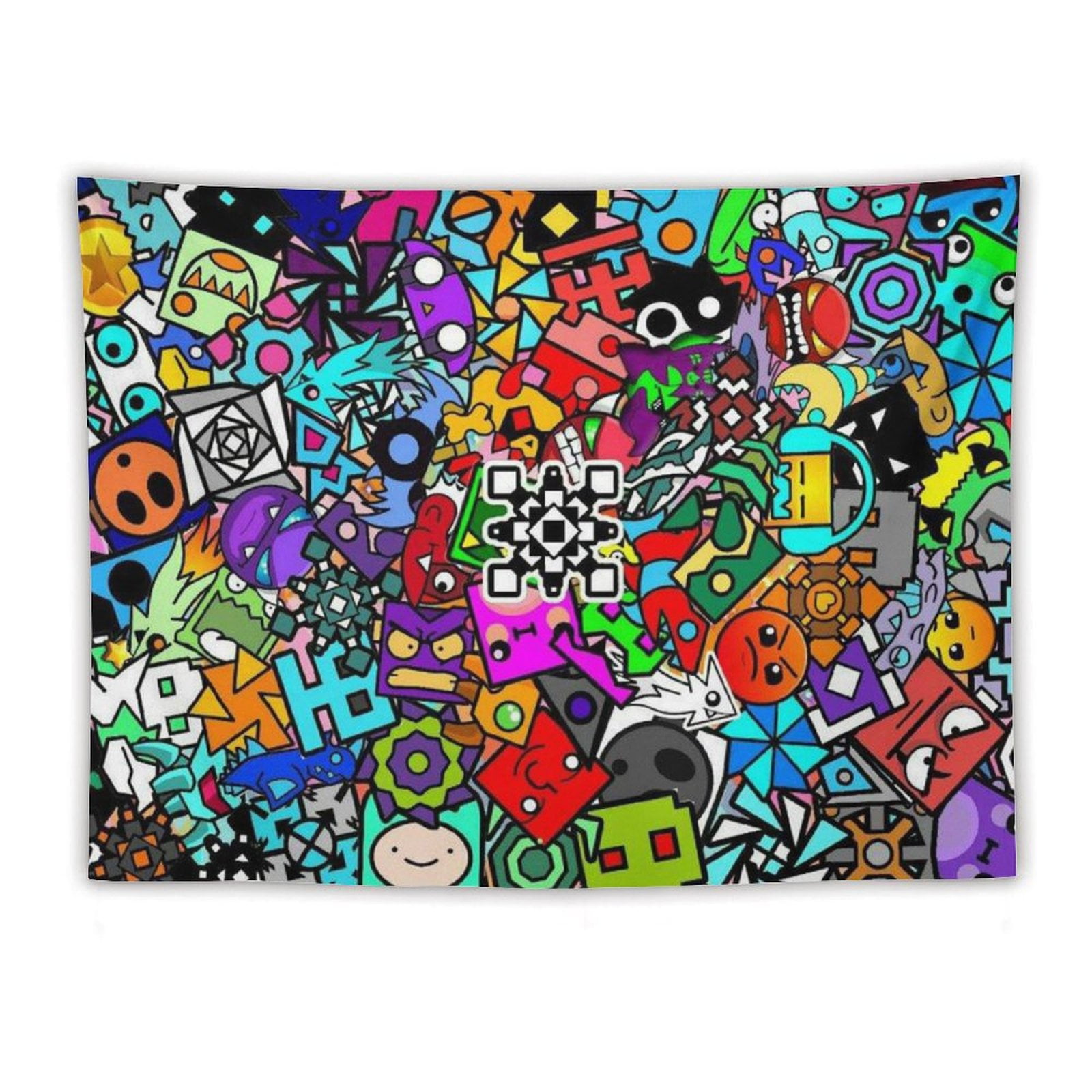 Cube Ship Demon Geometry Dash Tapestry Luxury Wall Hanging Tapestries ...