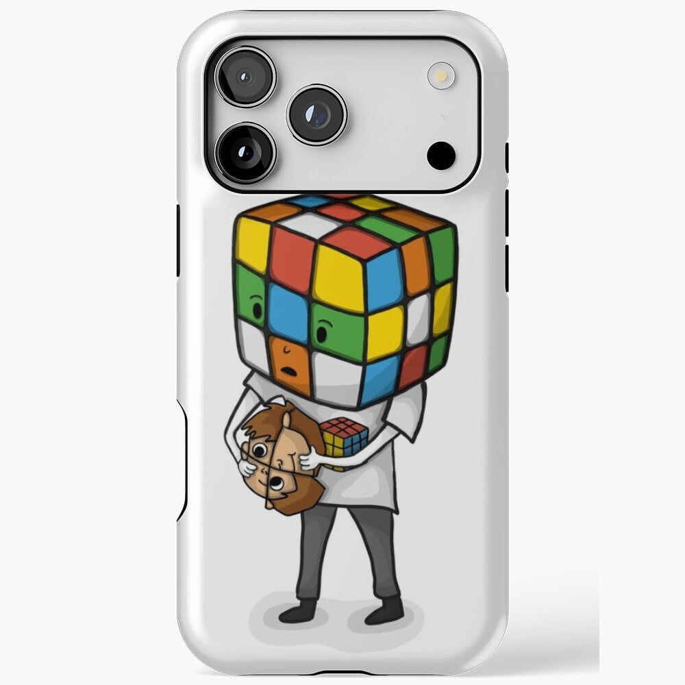 Cube Solving Person Funny Art Phone Case for iPhone 11 12 13 14 15 16 ...