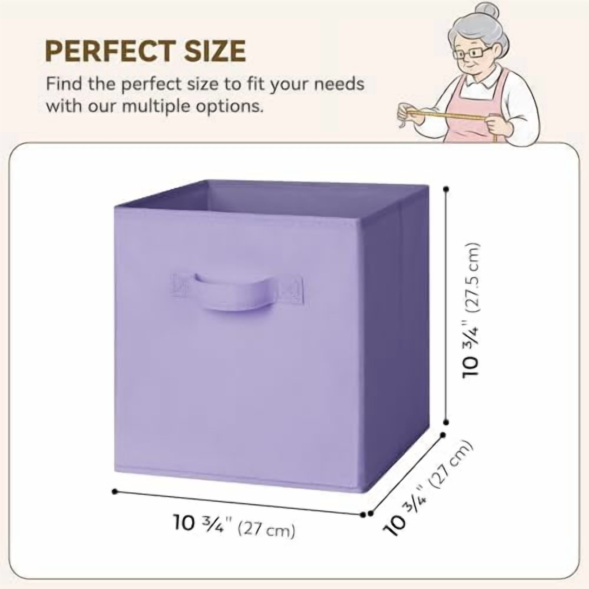 Cube Storage Bins, 11 Inch Cube Storage Organizer, Fabric Collapsible ...