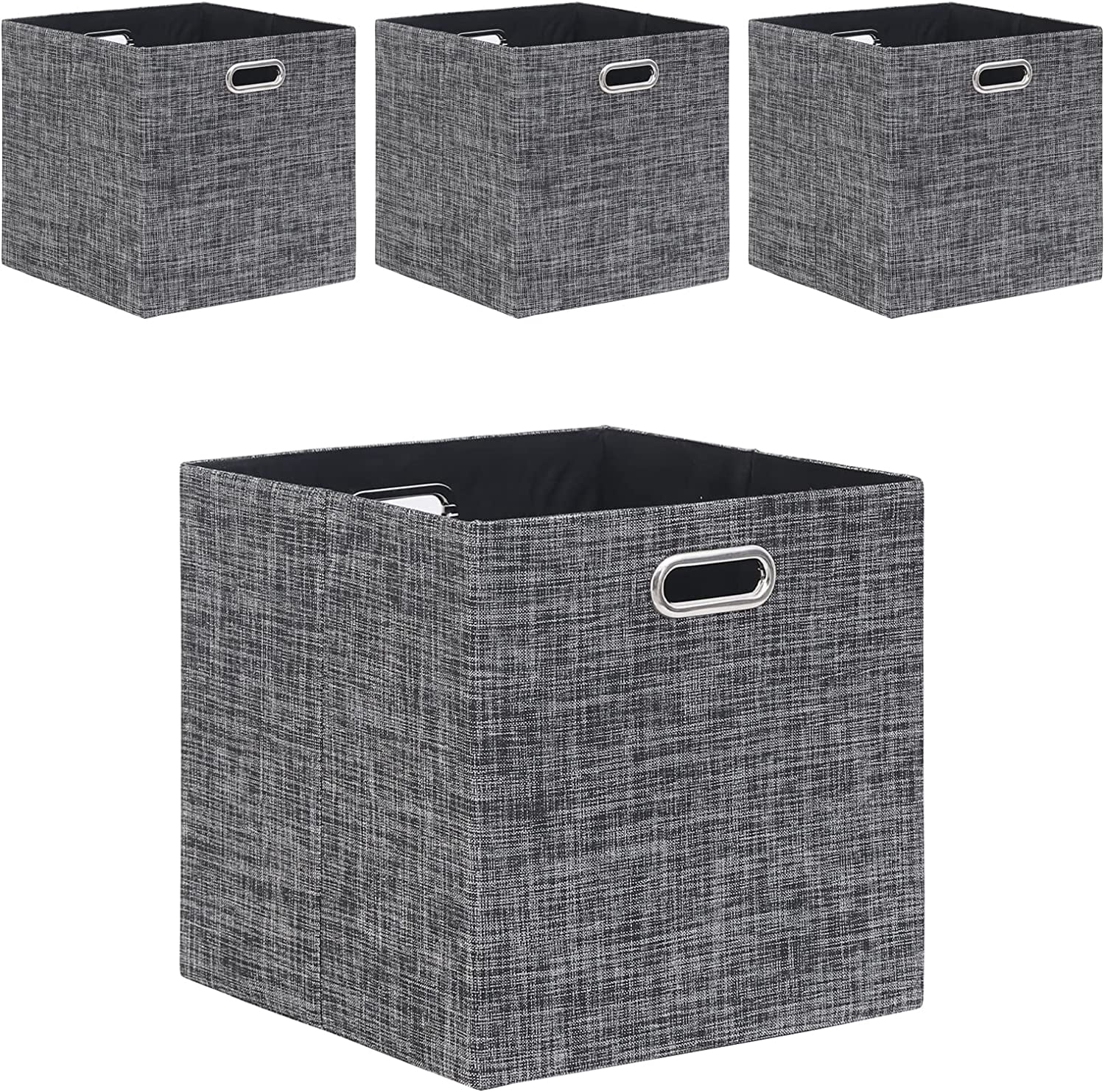 Cube Storage Bins 13×13 Inch Linen Foldable Box with Handles ...