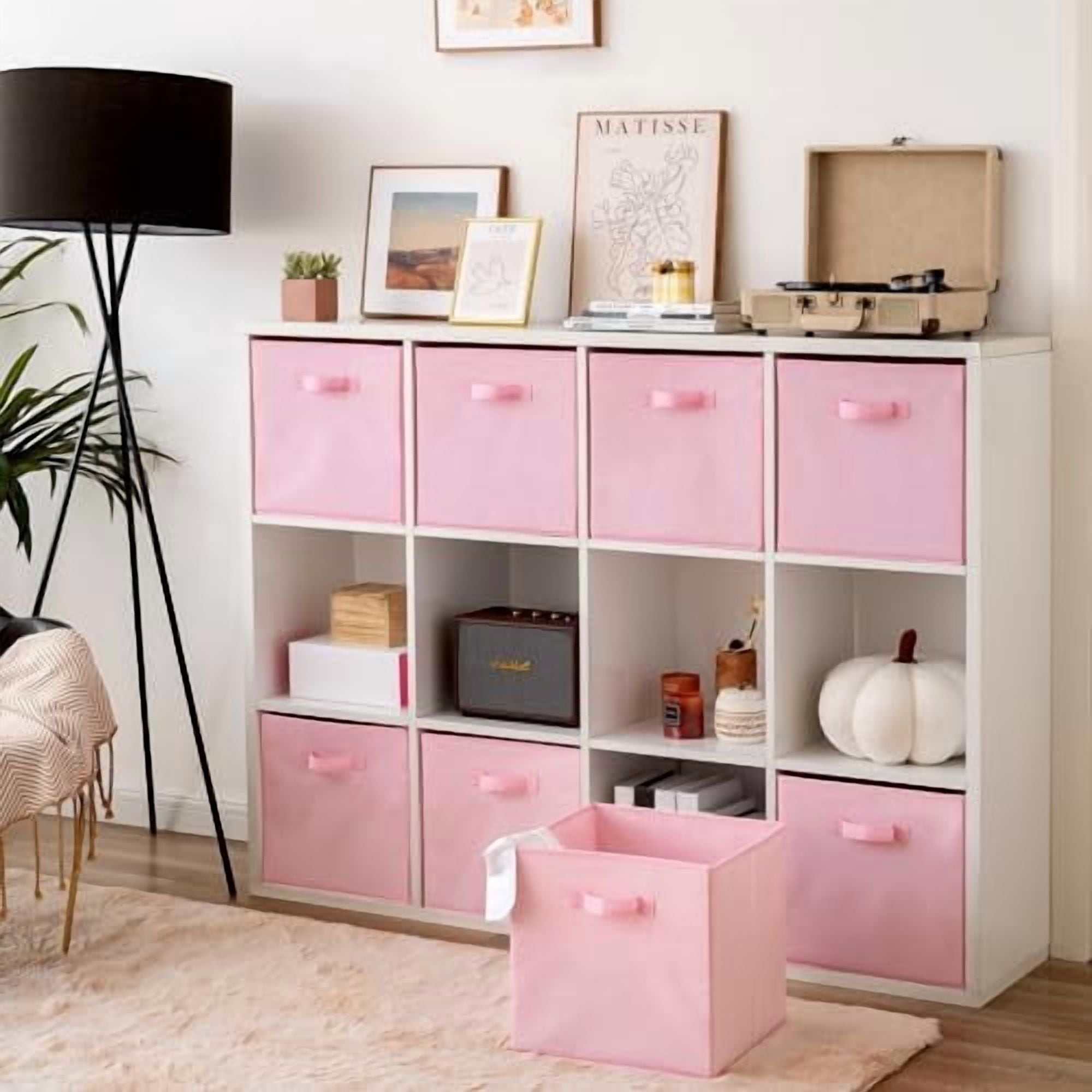 Cube Storage Bins - 13x13 Cubby Organizer with Handle, Collapsible ...