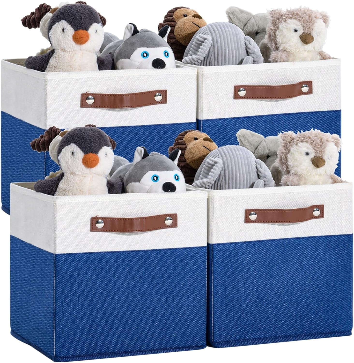 Cube Storage Bins 4 Pack,13 Inch Collapsible Storage Bins,Fabric ...