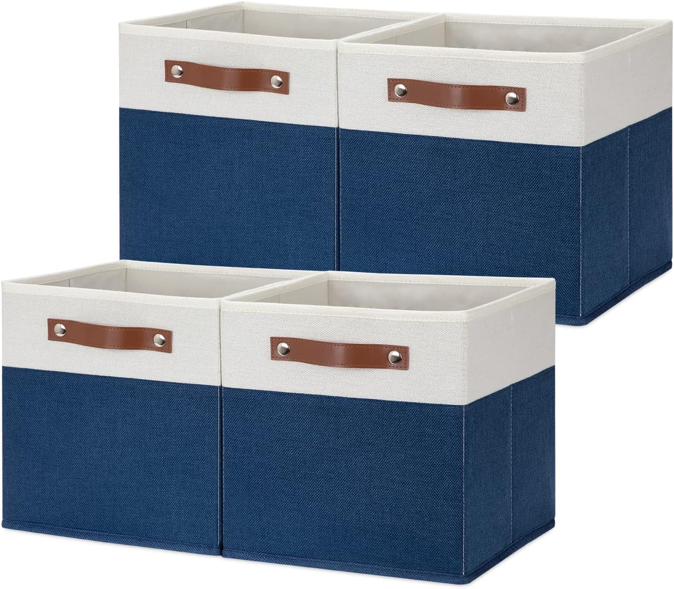 Cube Storage Bins Basket for Shelves Set of 4, Fabric Storage Cubes ...