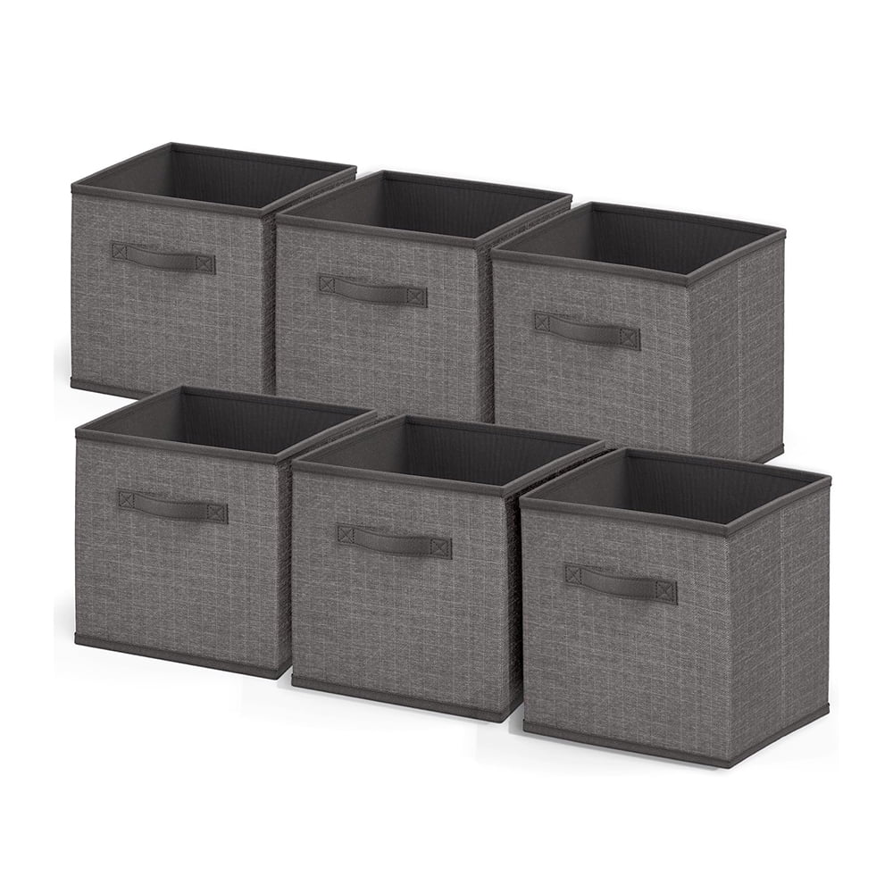 Cube Storage Bins, Foldable 6 Cube Storage Organizer Bins, Fabric ...