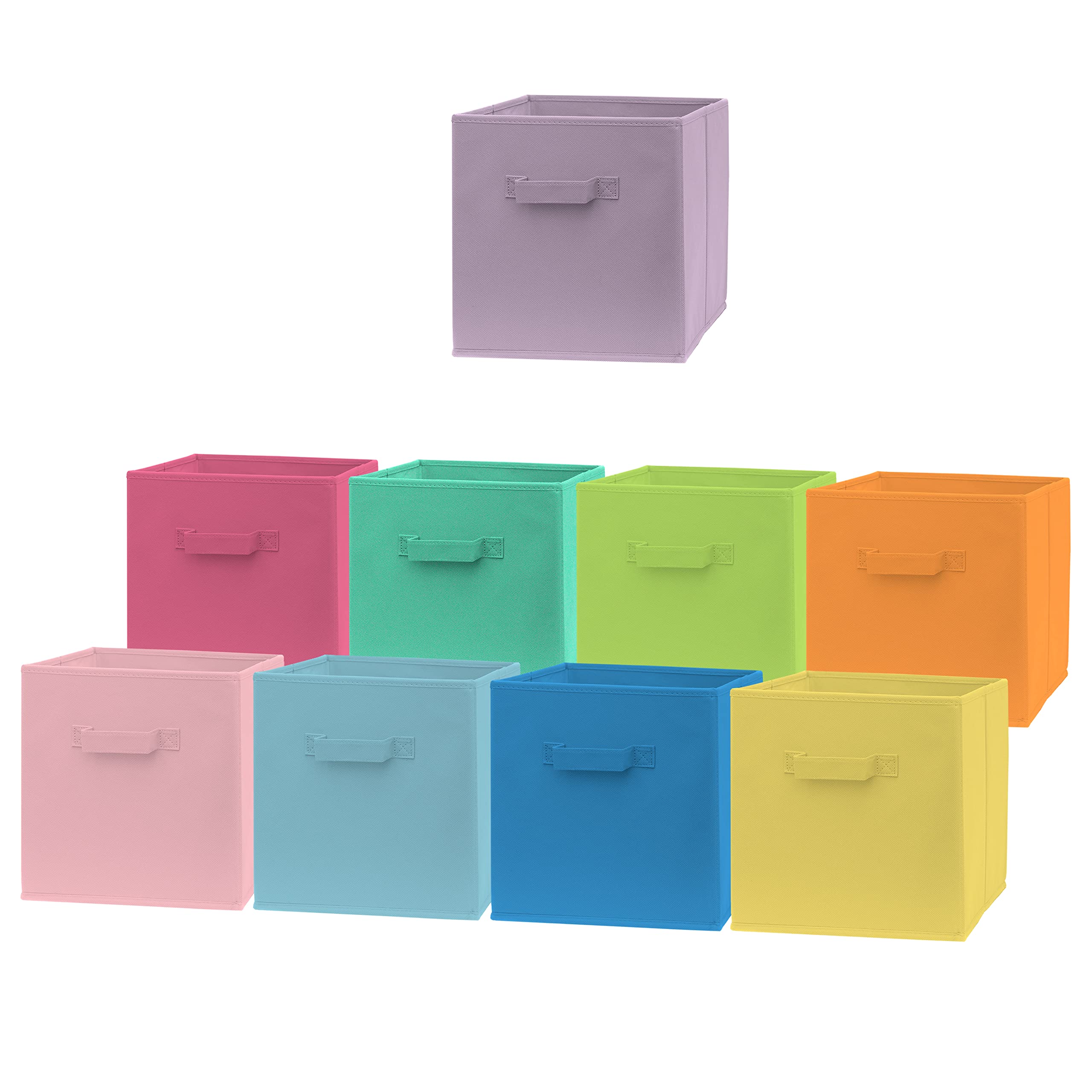 Cube Storage Bins - Fun Colored 11 Inch Storage Cubes (9 Pack) | Fabric ...