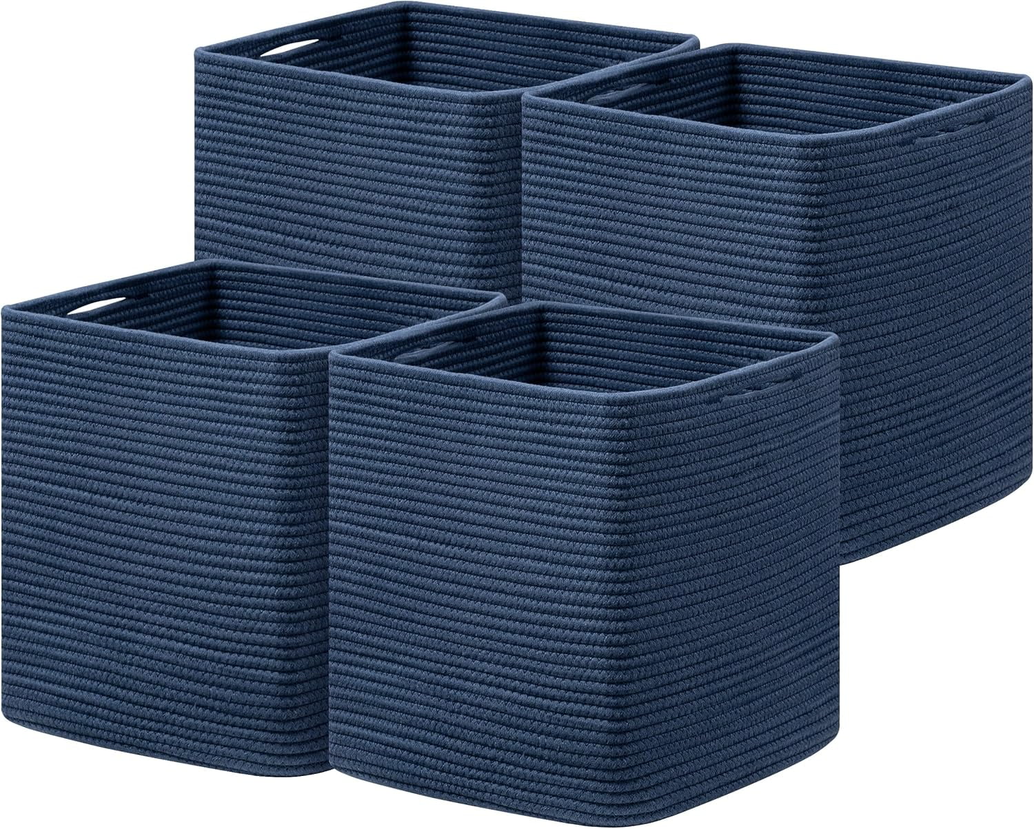 Cube Storage Bins Set of 4, 13inch Cube Baskets Organizer for Nursery ...