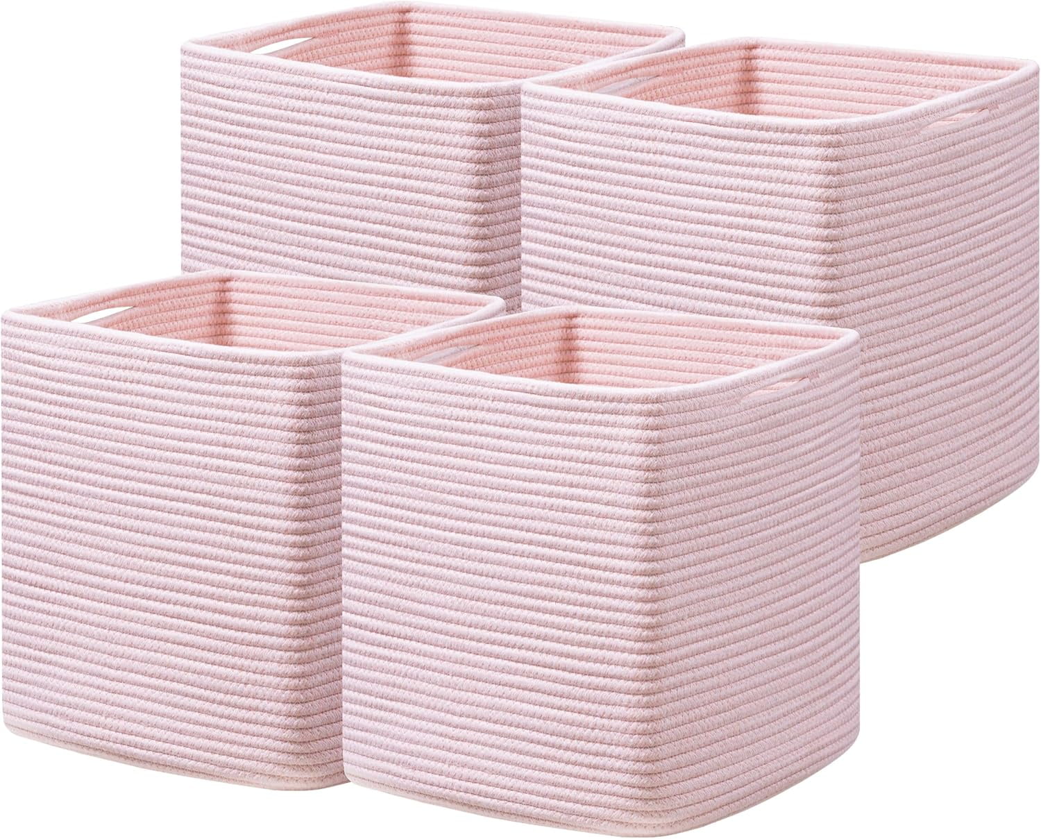 Cube Storage Bins Set of 4, 13inch Cube Baskets Organizer for Nursery ...