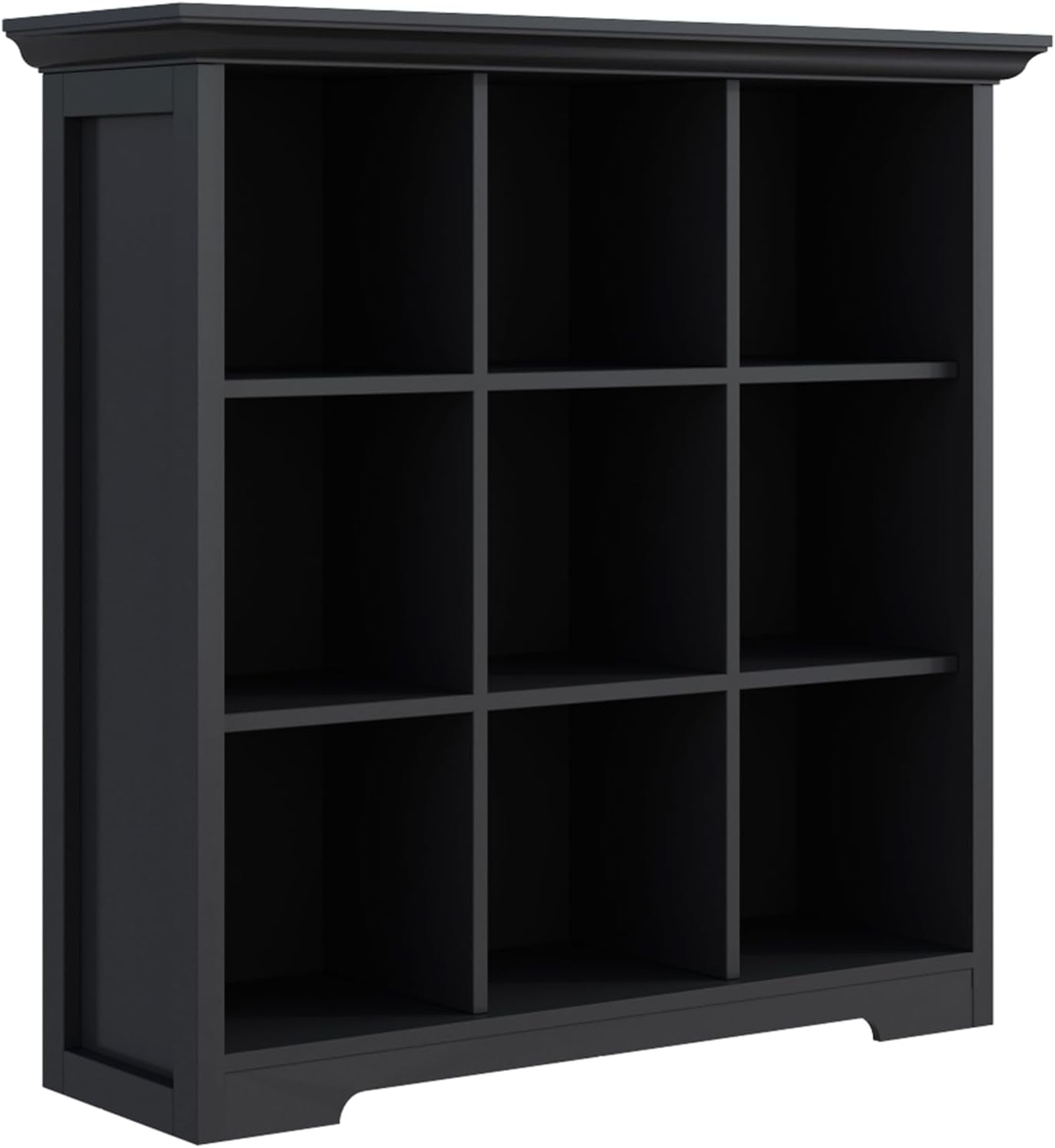 Cube Storage Bookcase with Base - Wooden 3 Tiers Floor Standing Open ...