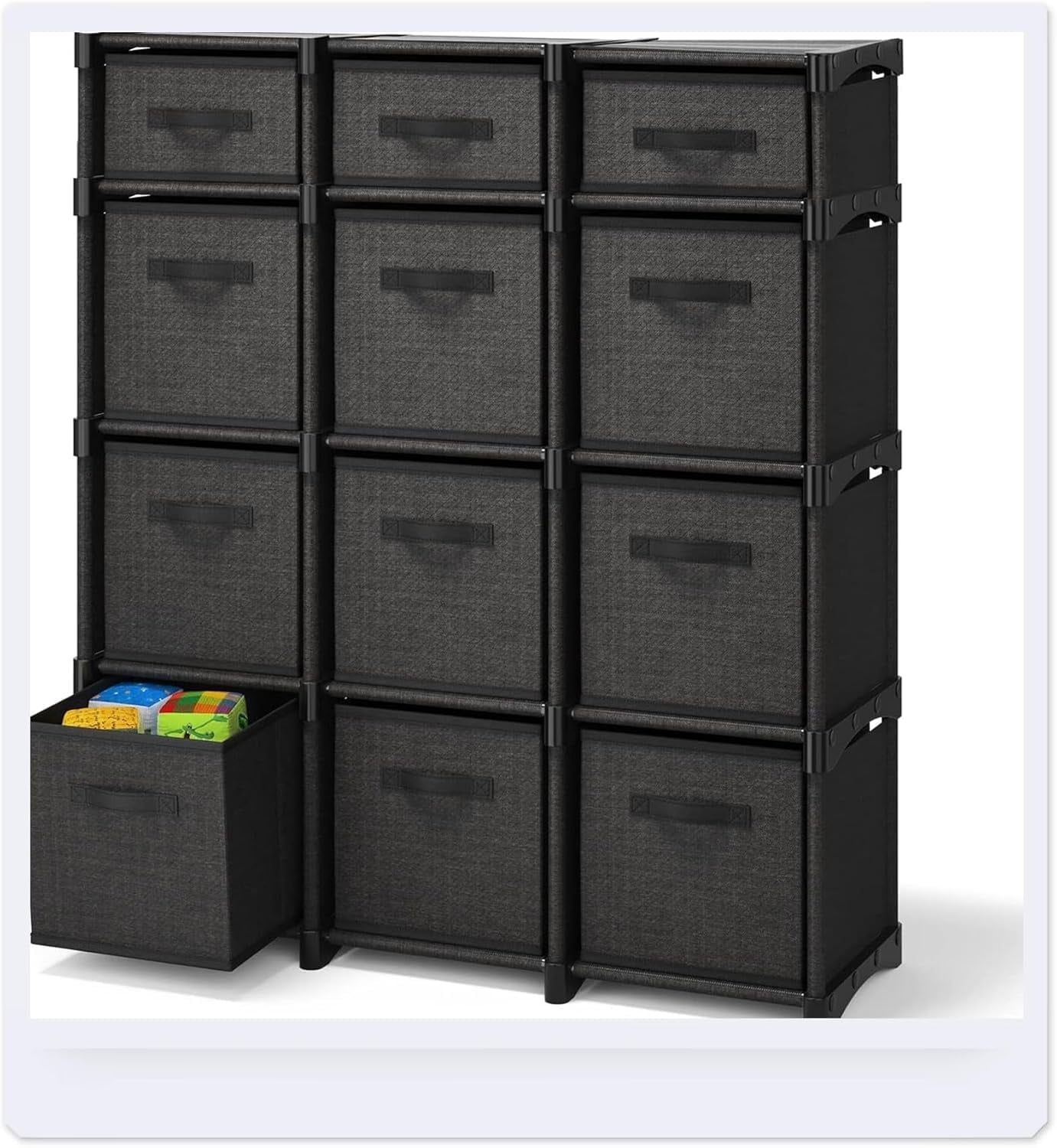 Cube Storage Organizer, 12-Cube Tall Shelf, DIY Fabric Cubes for Home ...