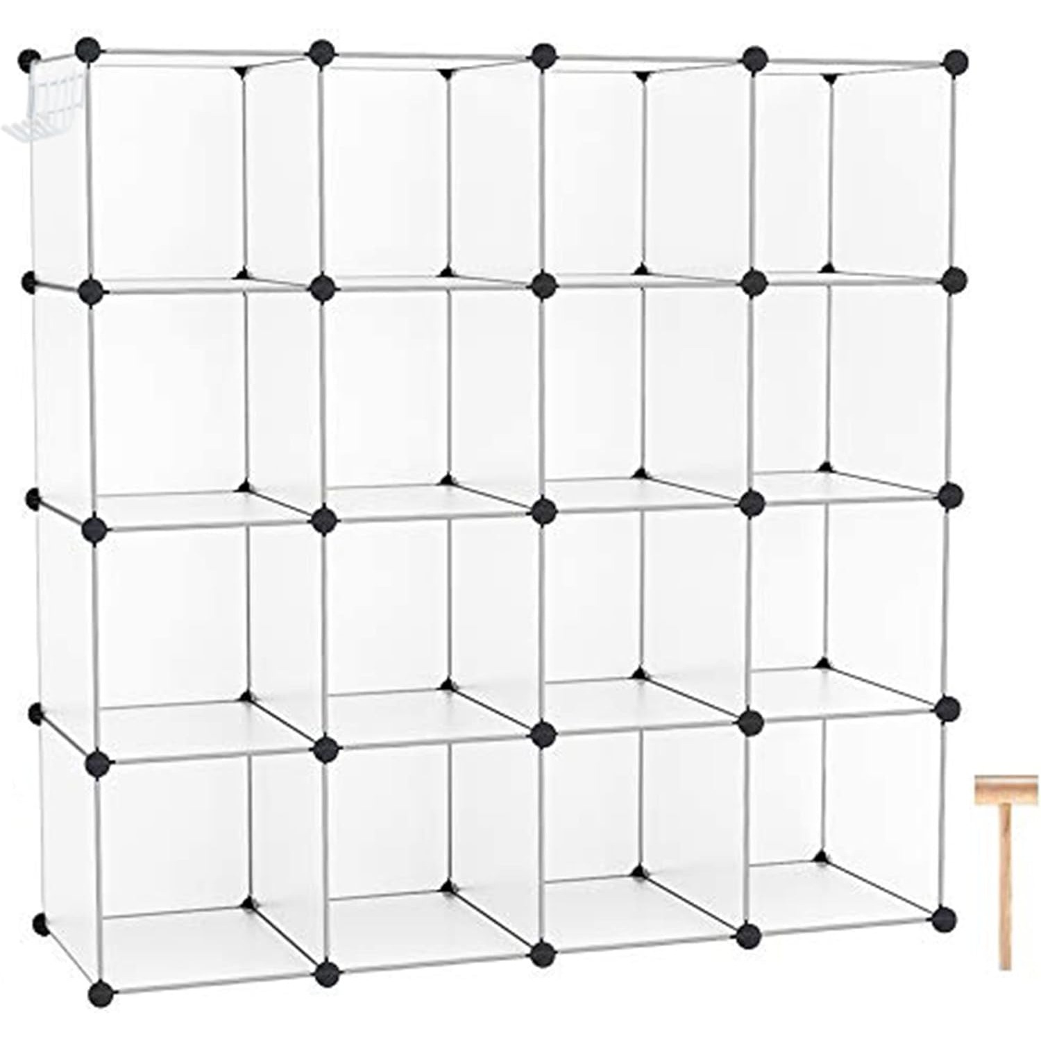 Cube Storage Organizer, 16-Cube Shelves Units, Plastic Storage Cubes ...