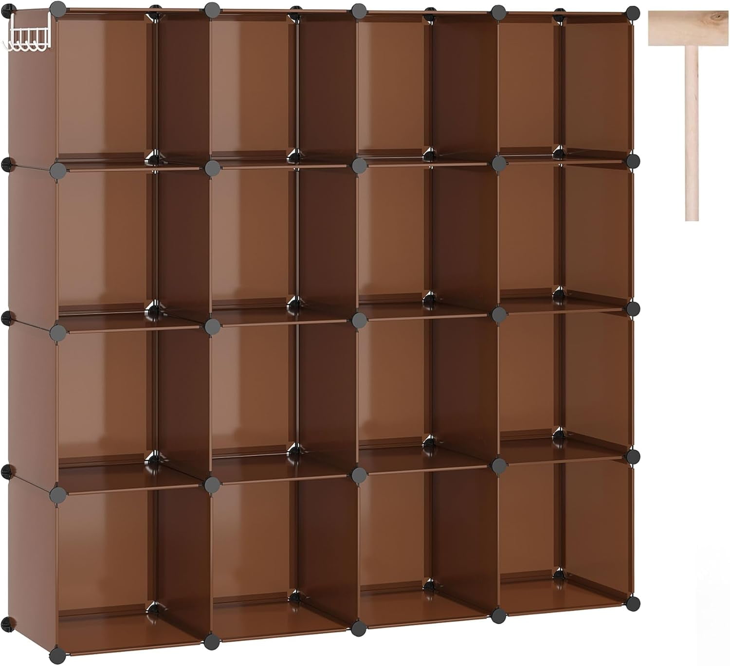 Cube Storage Organizer, 16-Cube Shelves Units, Plastic Storage Cubes ...