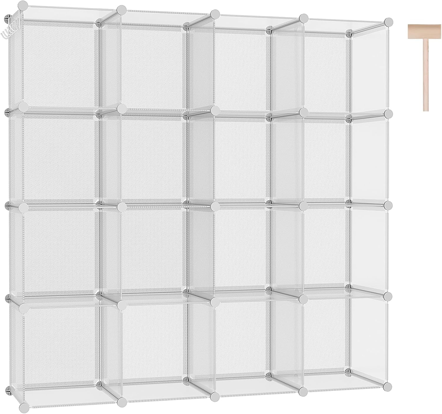 Cube Storage Organizer, 16-Cube Shelves Units, Plastic Storage Cubes ...