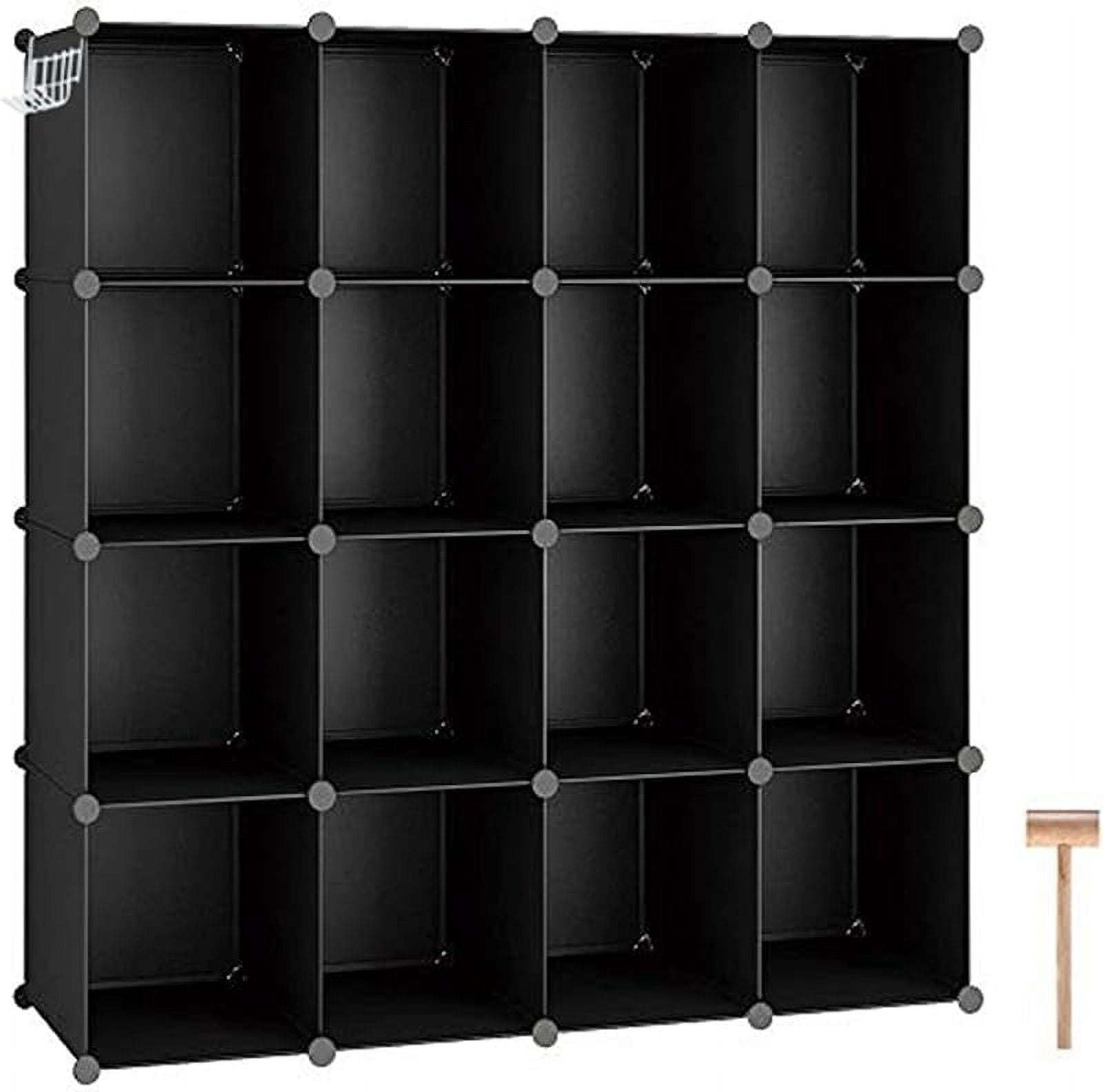 Cube Storage Organizer, 16-Cube Shelves Units, Plastic Storage Cubes ...