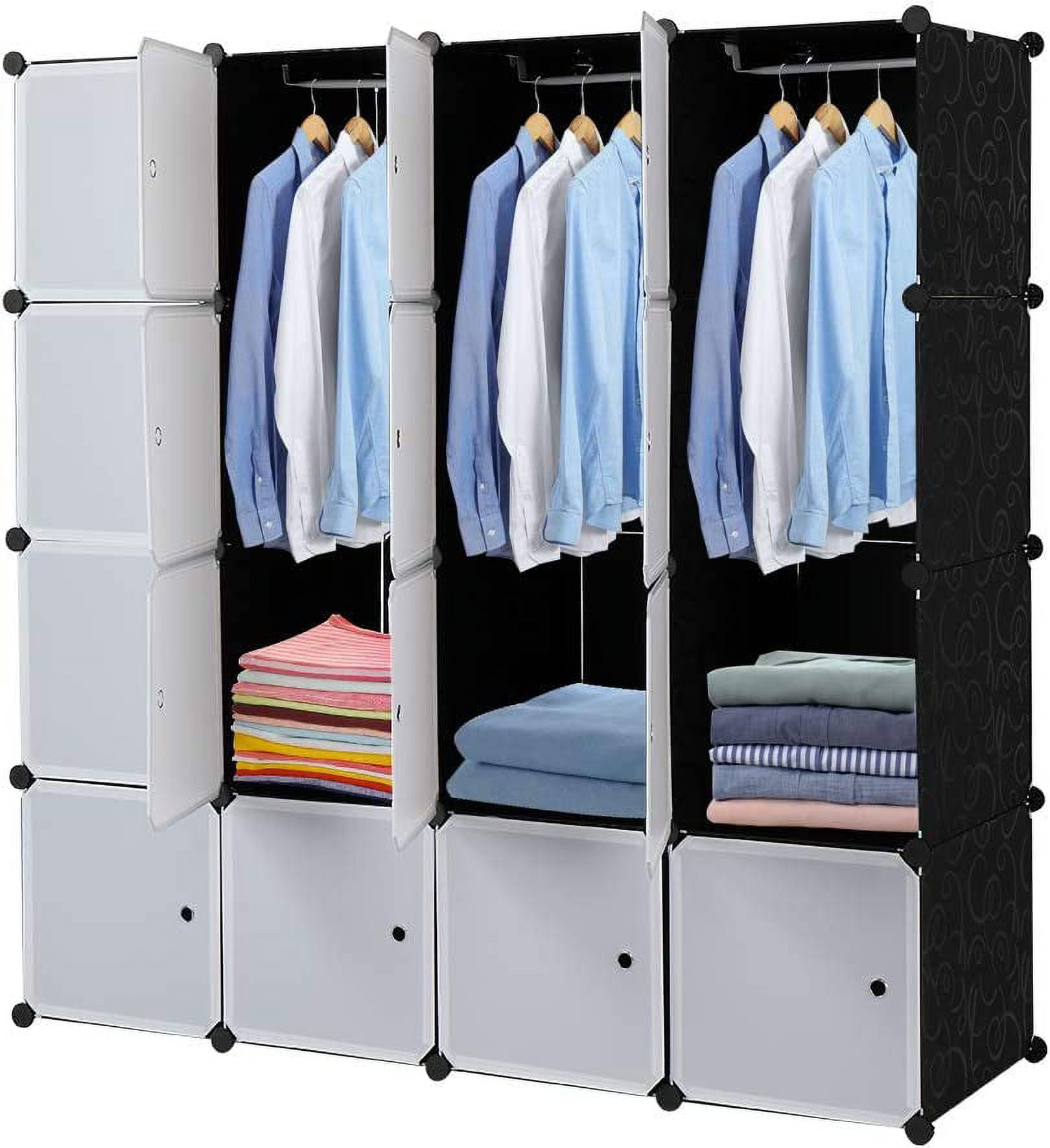 Cube Storage Organizer, 16 Cube Organizer Stackable Plastic Cube ...