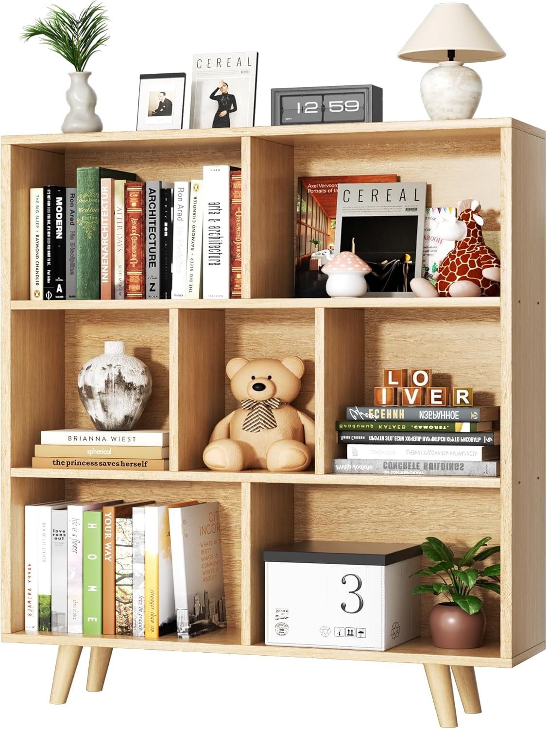 Cube Storage Organizer, 3 Tier Mid-Century Bookcase with Legs Cubeicals ...