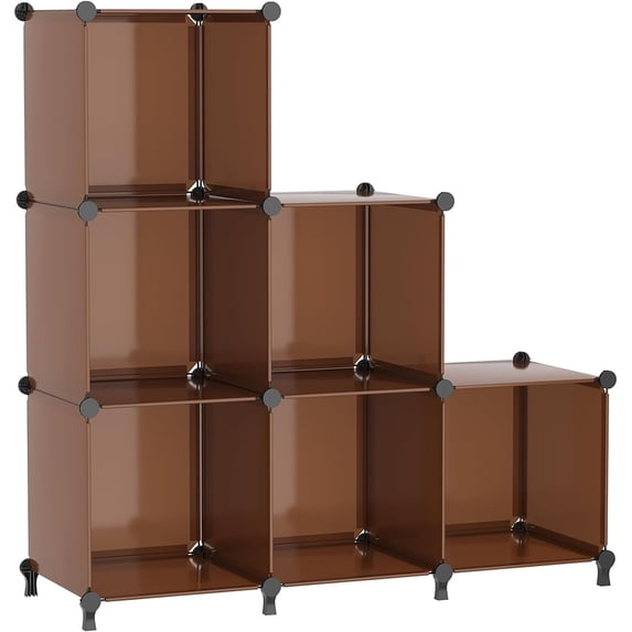 Cube Storage Organizer 6-Cube Closet Organizer Shelves, Stackable ...