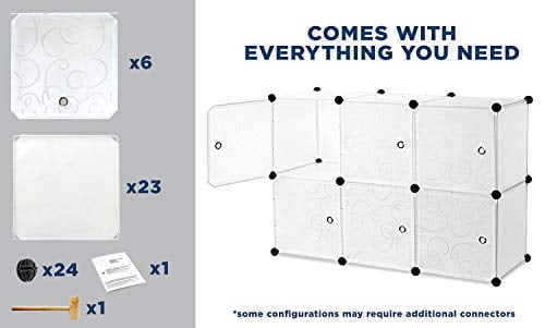 Cube Storage Organizer - 6 Cubes | Stackable Portable Closet Organizer ...