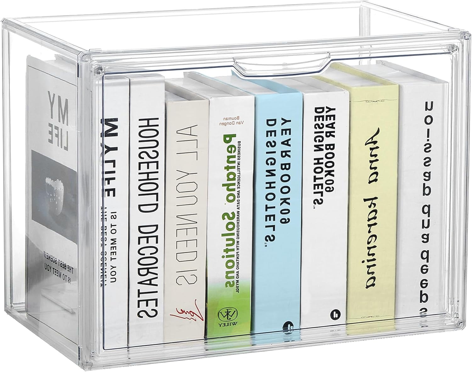 Cube Storage Organizer Acrylic Book Case Display Case Box Stackable ...