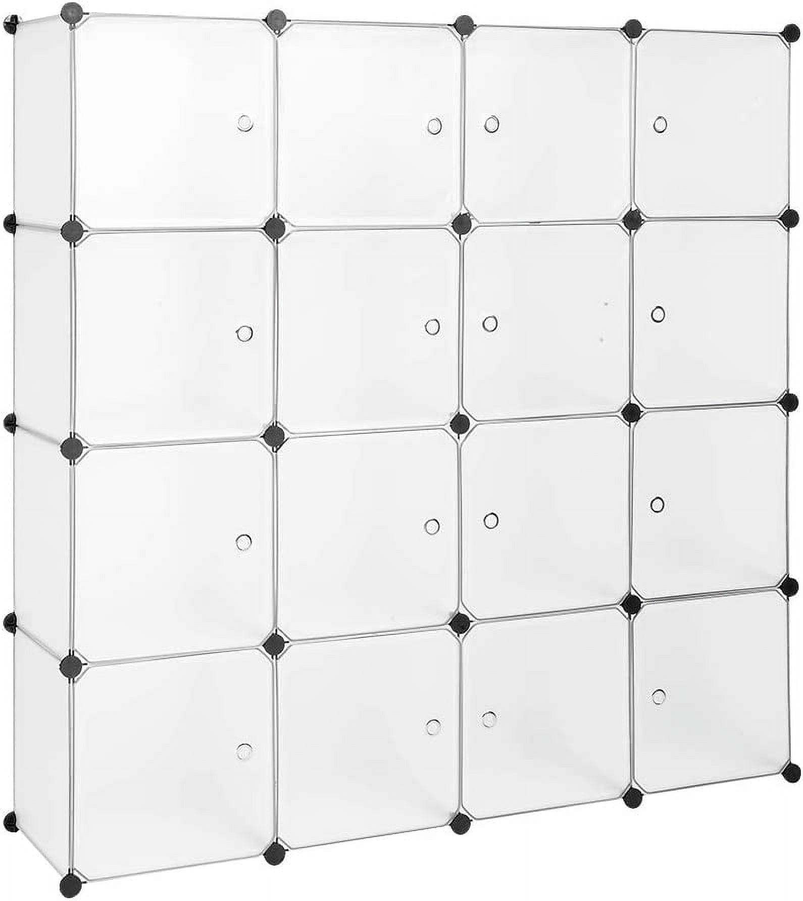 Cube Storage Organizer, Closet Organizer Plastic Cabinet, 16 Cube ...