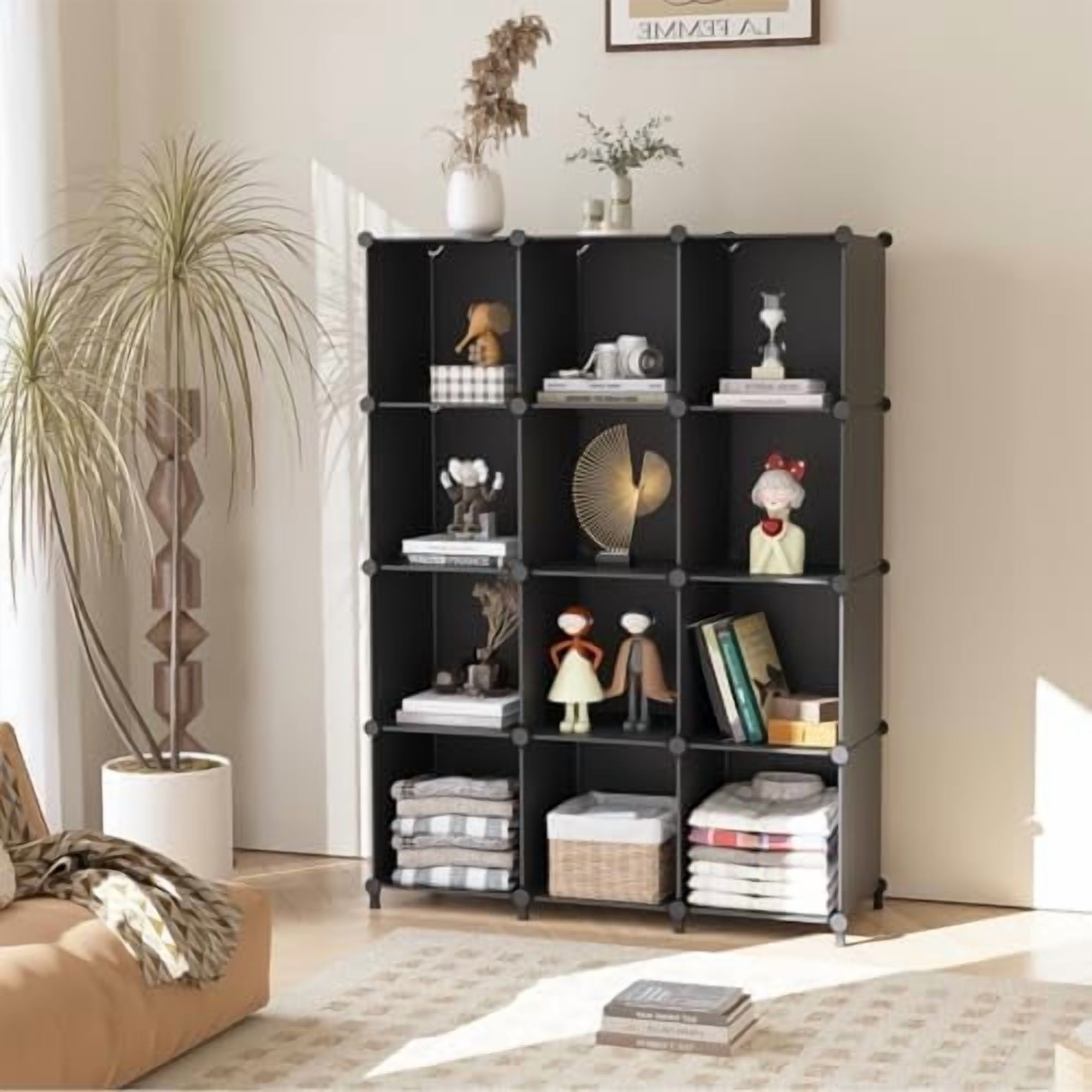 Cube Storage Organizer Closet Storage Shelves DIY Stackable Plastic ...