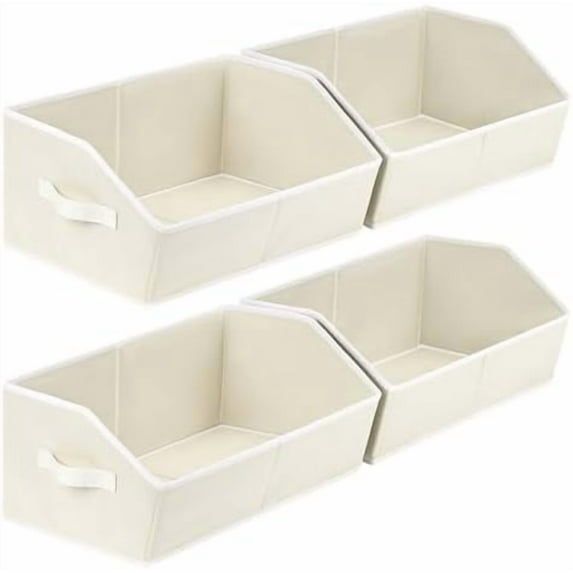 Cube Storage Organizer - Large Bins with Handle, Trapezoid Organizing ...