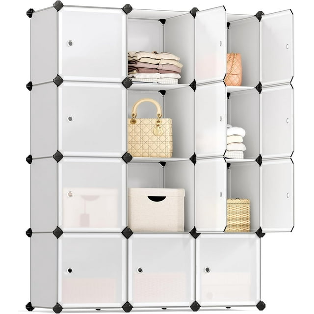 Cube Storage Organizer, Set of 12 Plastic Cubes, Closet Storage Shelves ...