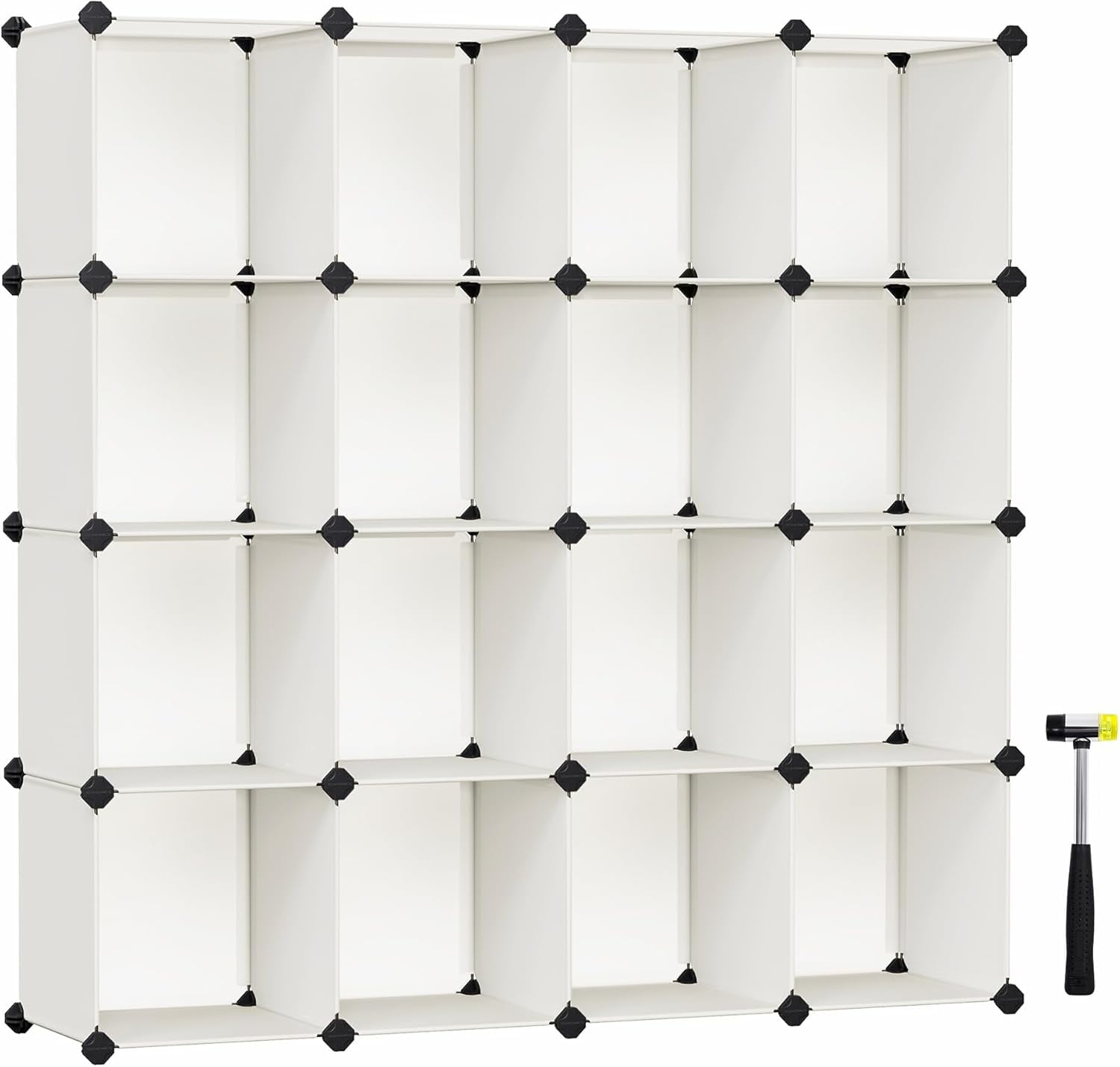 Cube Storage Organizer, Set of 16 Plastic Cubes, Book Shelf, Closet ...