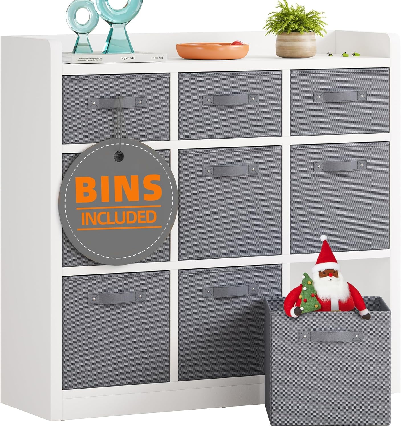 Cube Storage Organizer with Storage Bins Wooden Storage Cubes Organizer ...