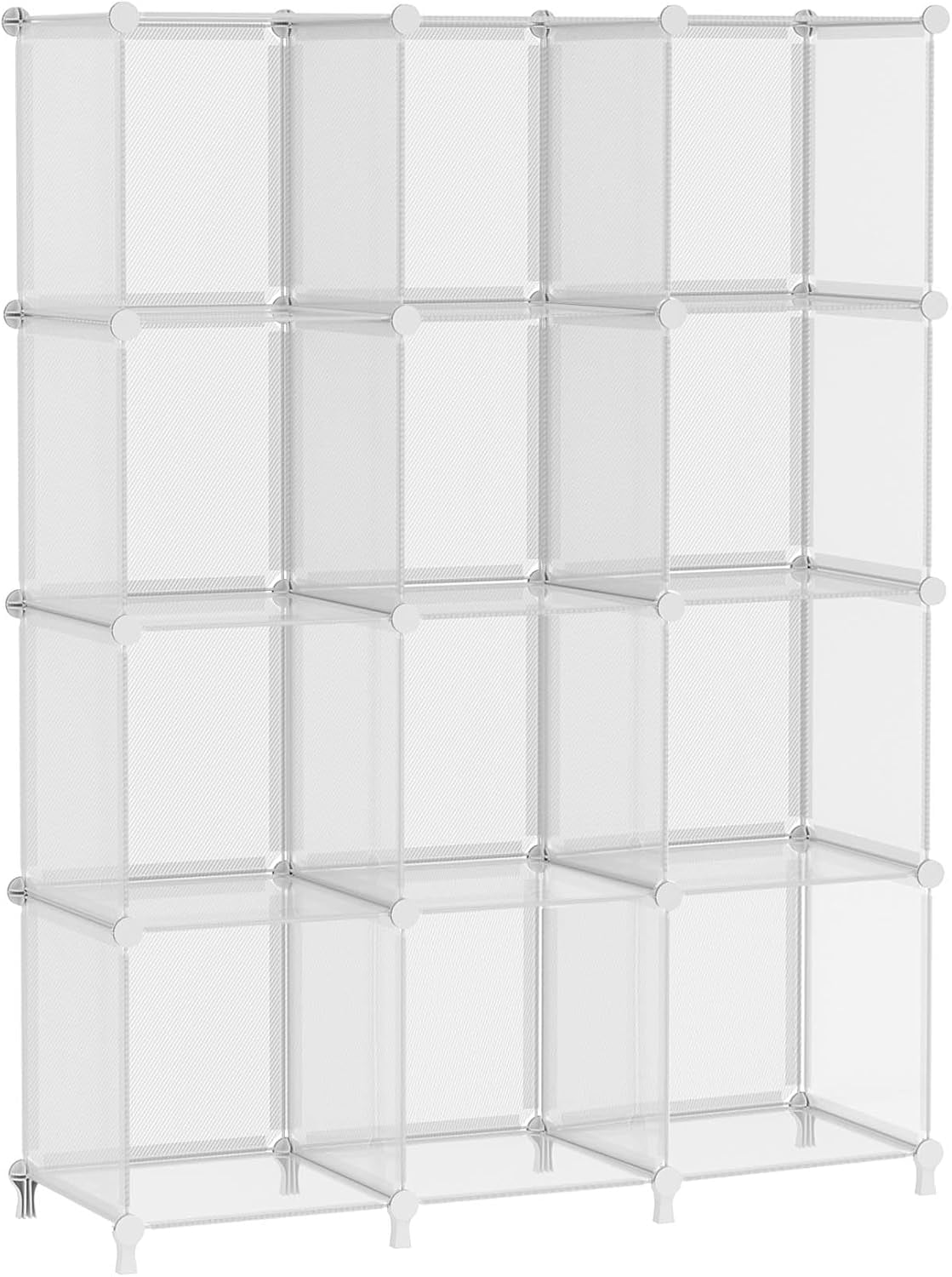 Cube Storage Rack 12 Cube Bookshelf DIY Plastic Closet Wardrobe Storage ...