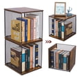 Cube Storage Shelves Diamond Mesh-Walnut-11.8"x12.6"x13.7" Stackable ...