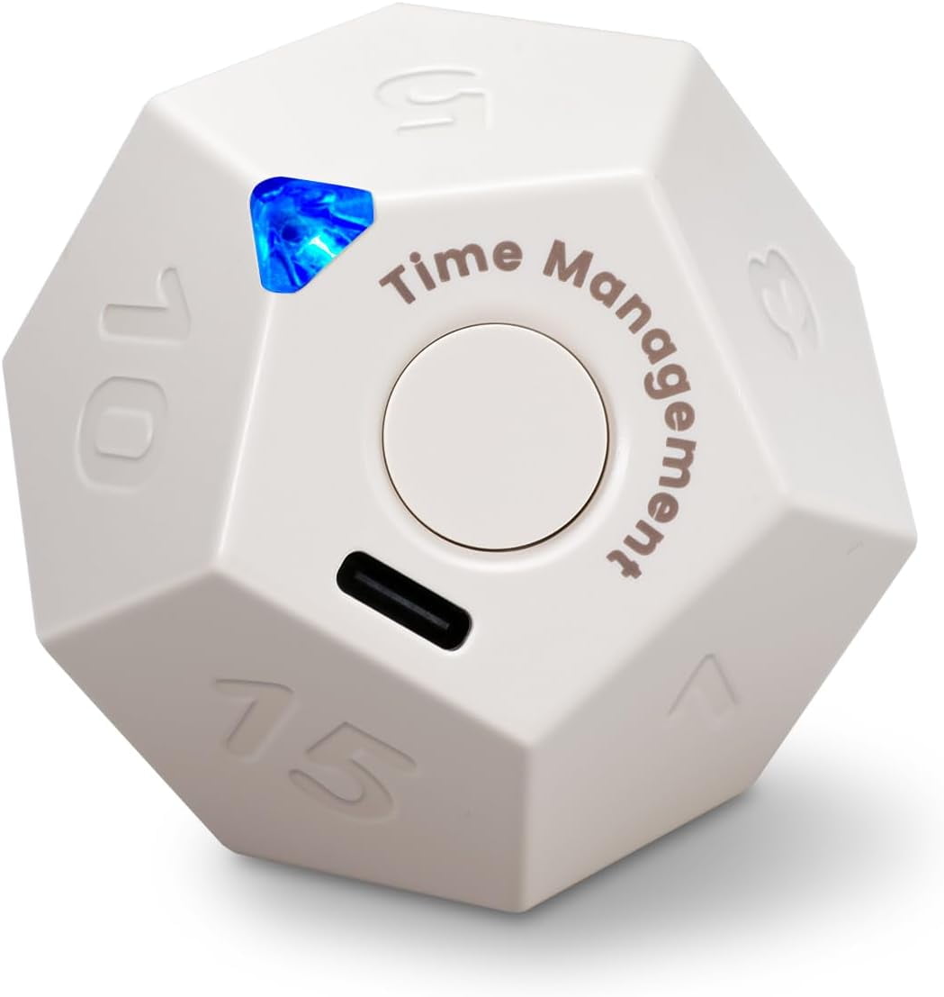 Cube Timer, Mini Smart Productivity Timer, 11 Preset Time Rechargeable ...