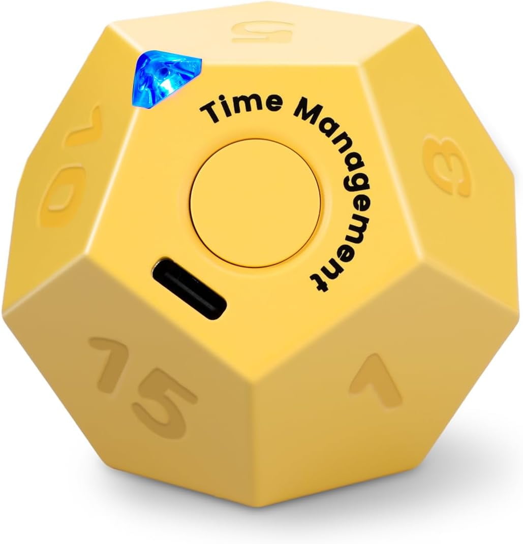 Cube Timer Mini Smart Productivity Timer 11 Preset Time Rechargeable