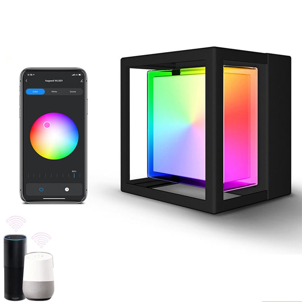 Cube Wall Sconces, RGB Remote LED Wall Light, WiFi Smart Lamps ...