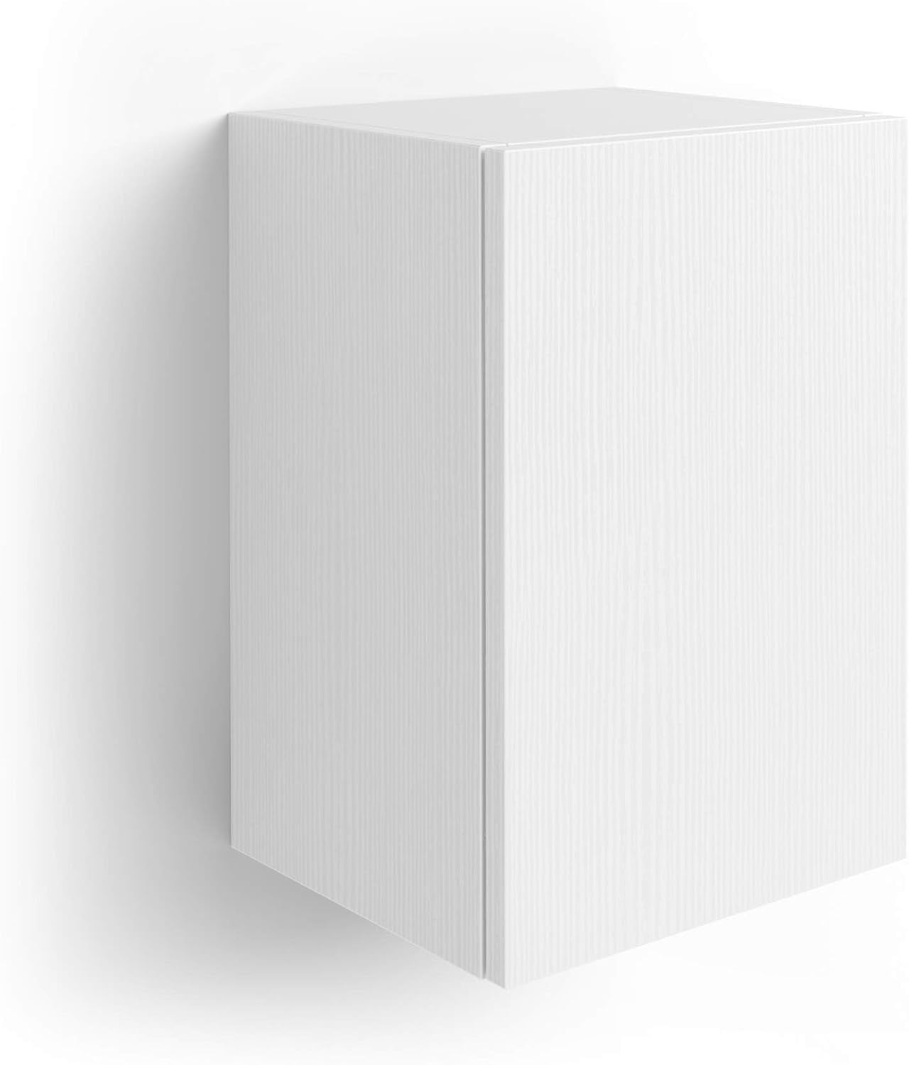 Cube Wall Unit with Door, White, 11.7 "x11 x17.5, Melamine-Finished ...