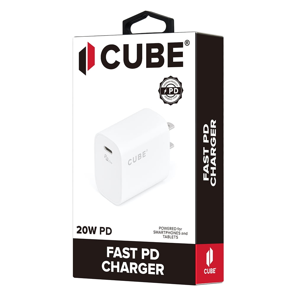 Cube® - White Ultra Fast 20w Type-C Rapid PD Charger - Walmart.com
