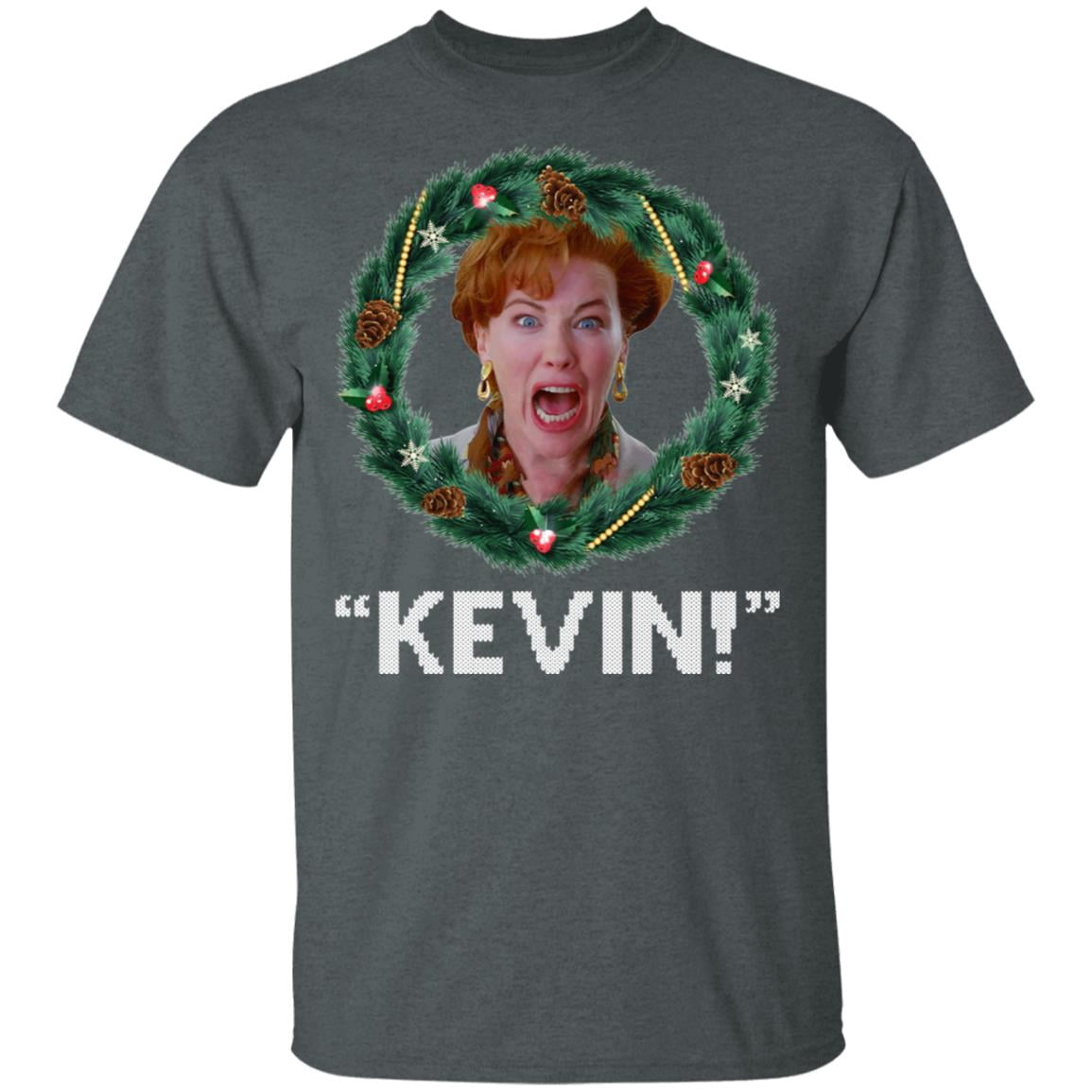 CubeBik Kevin Home Alone Christmas T-Shirt (UnisexT-Shirt, DarkHeather ...