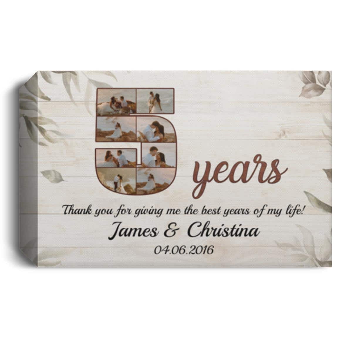 CubeBik Personalized Photo 5 Years Anniversary - 5th Wedding ...