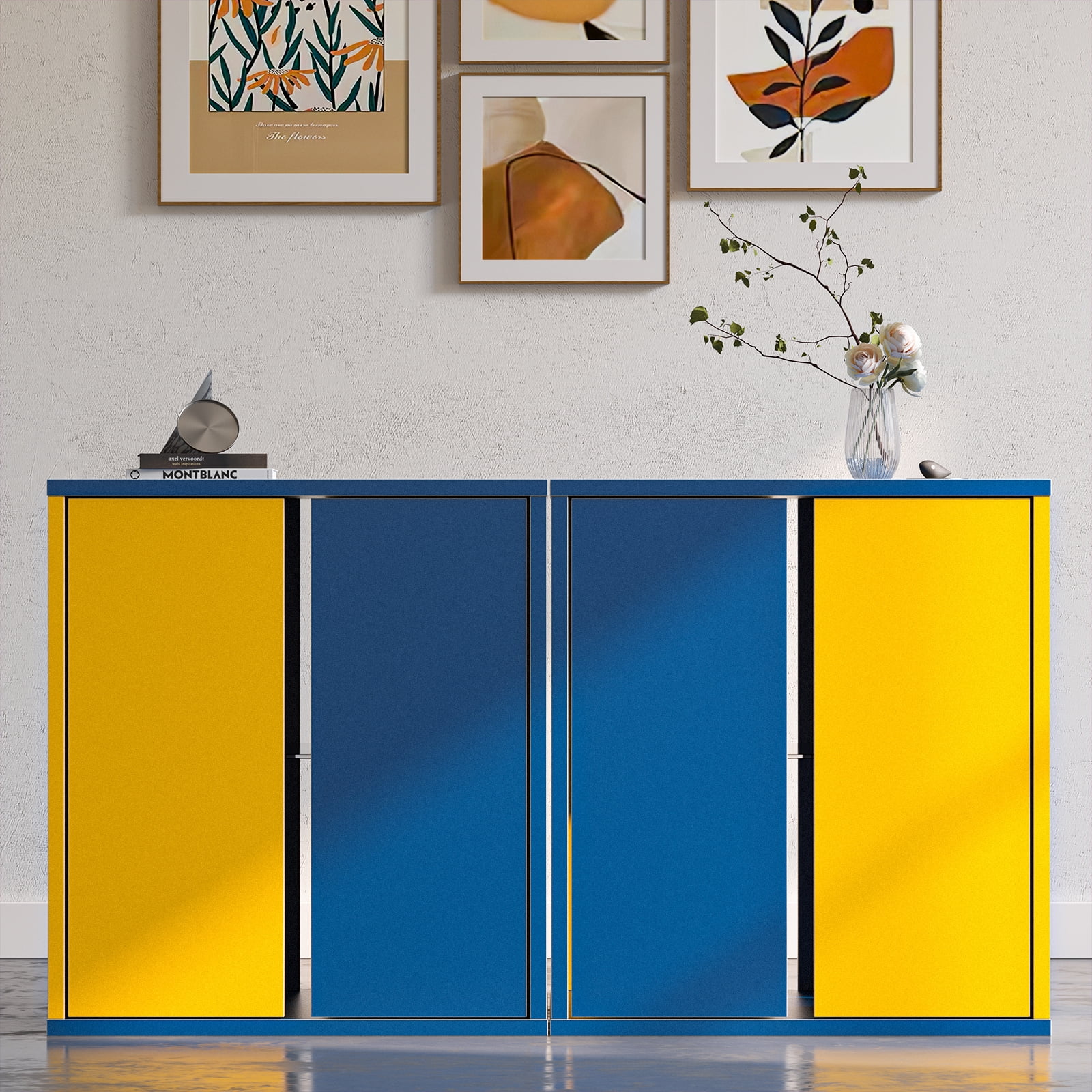 Cubehom LED Nightstand (Set of 2) ，Modern Bedside Table with 1 Glass ...