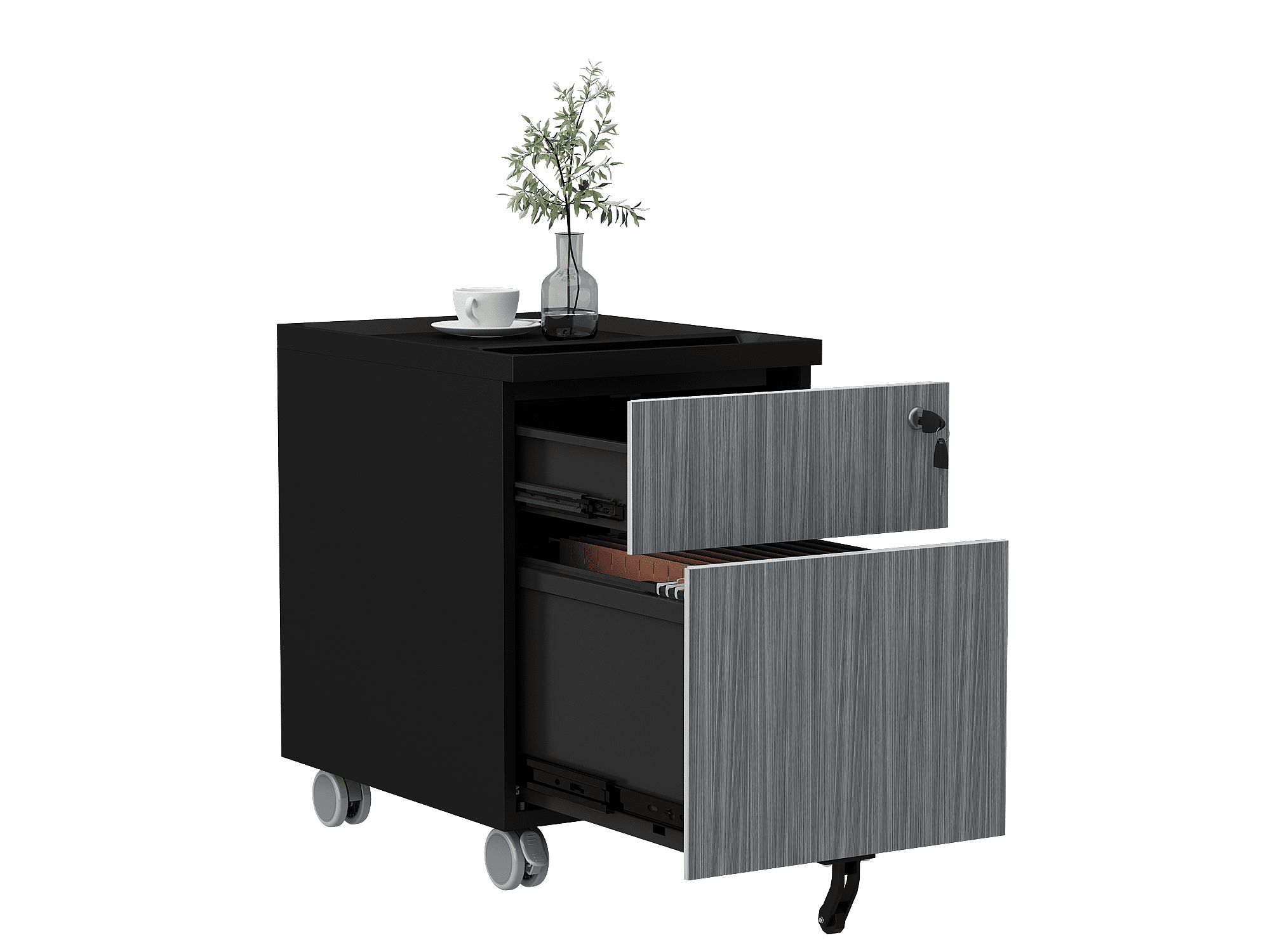 Cubespace 2 Drawer Mobile File Cabinet with Lock, Office Filing ...