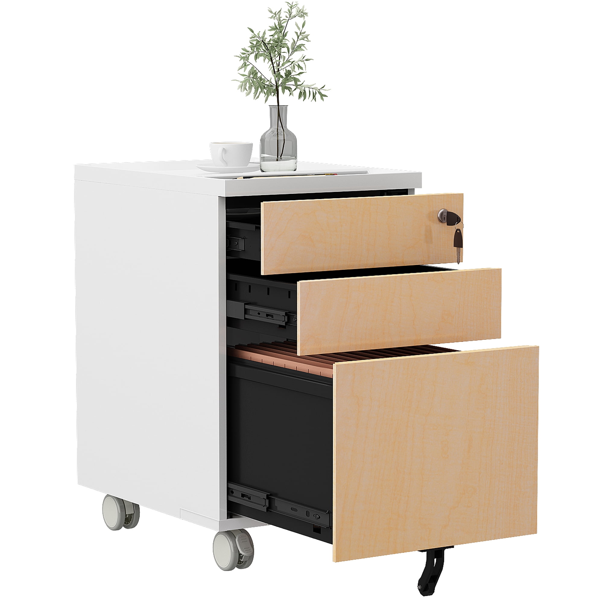 Cubespace 3-Drawer File Cabinet, Metal Vertical Filing Cabinet with ...
