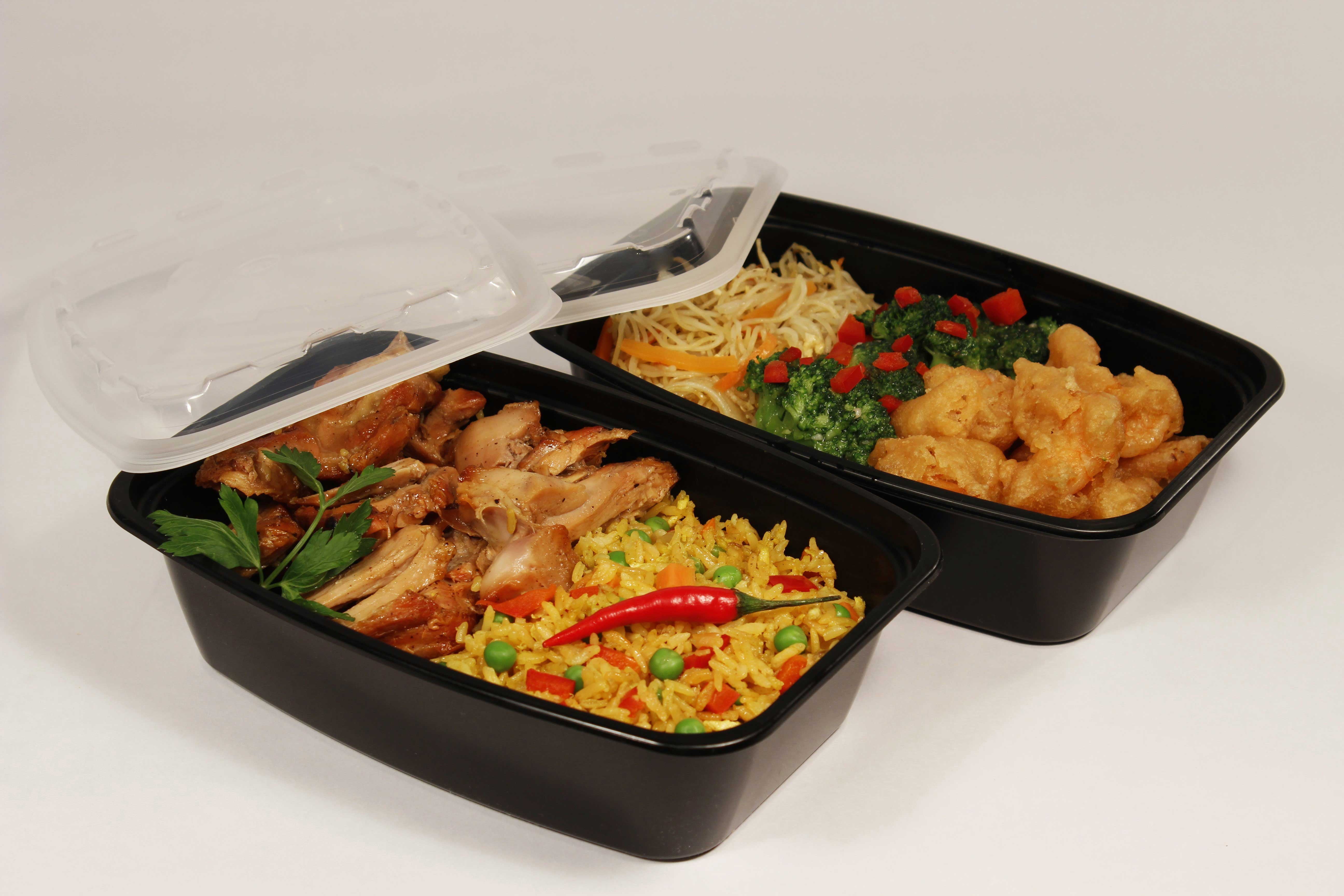 Cubeware Rectangular Black Plastic Reusable Microwavable Container with ...