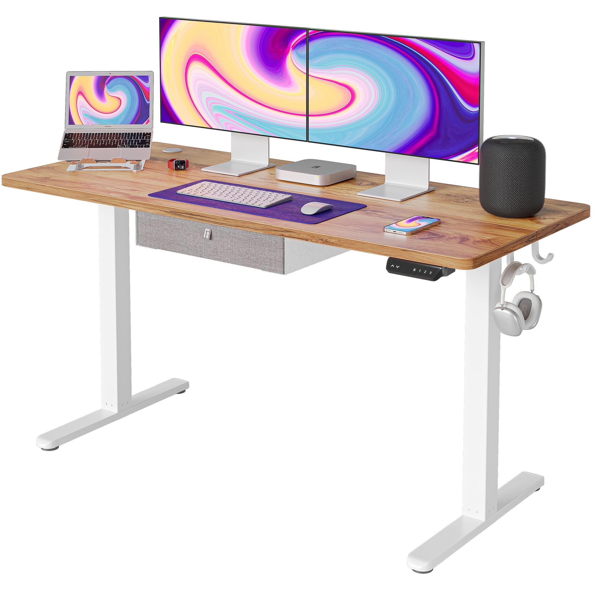 CubiCubi 55 inch Office Standing Desk with Storage Drawer, Adjustable ...