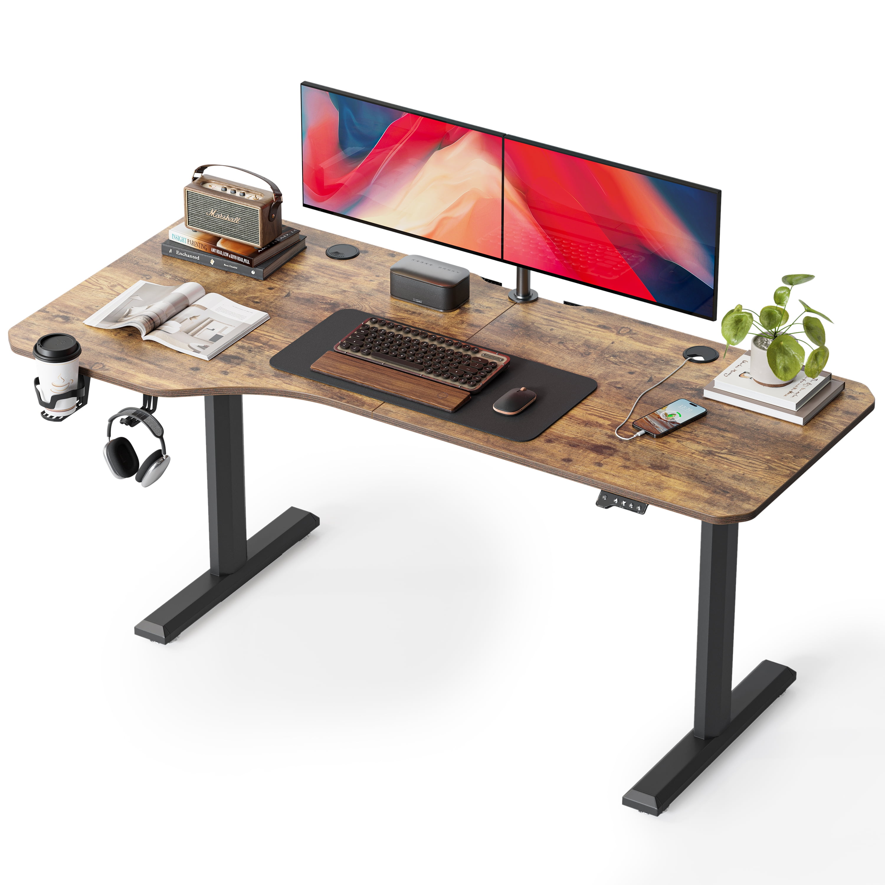 CubiCubi 63" Electric Standing Desk Height Adjustable Table, Ergonomic ...
