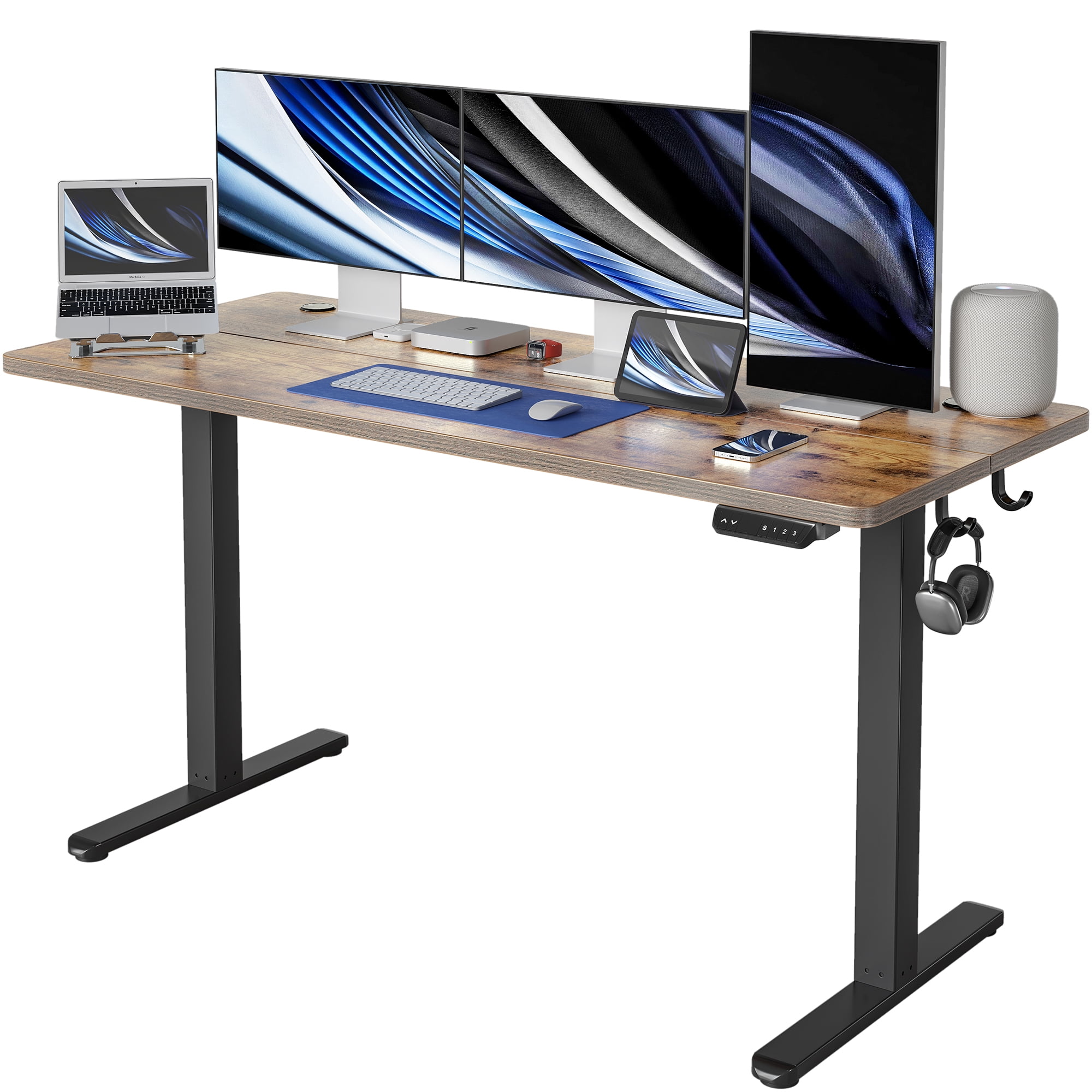 CubiCubi 63'' x 24'' Height Adjustable Electric Standing Desk Sit Stand ...