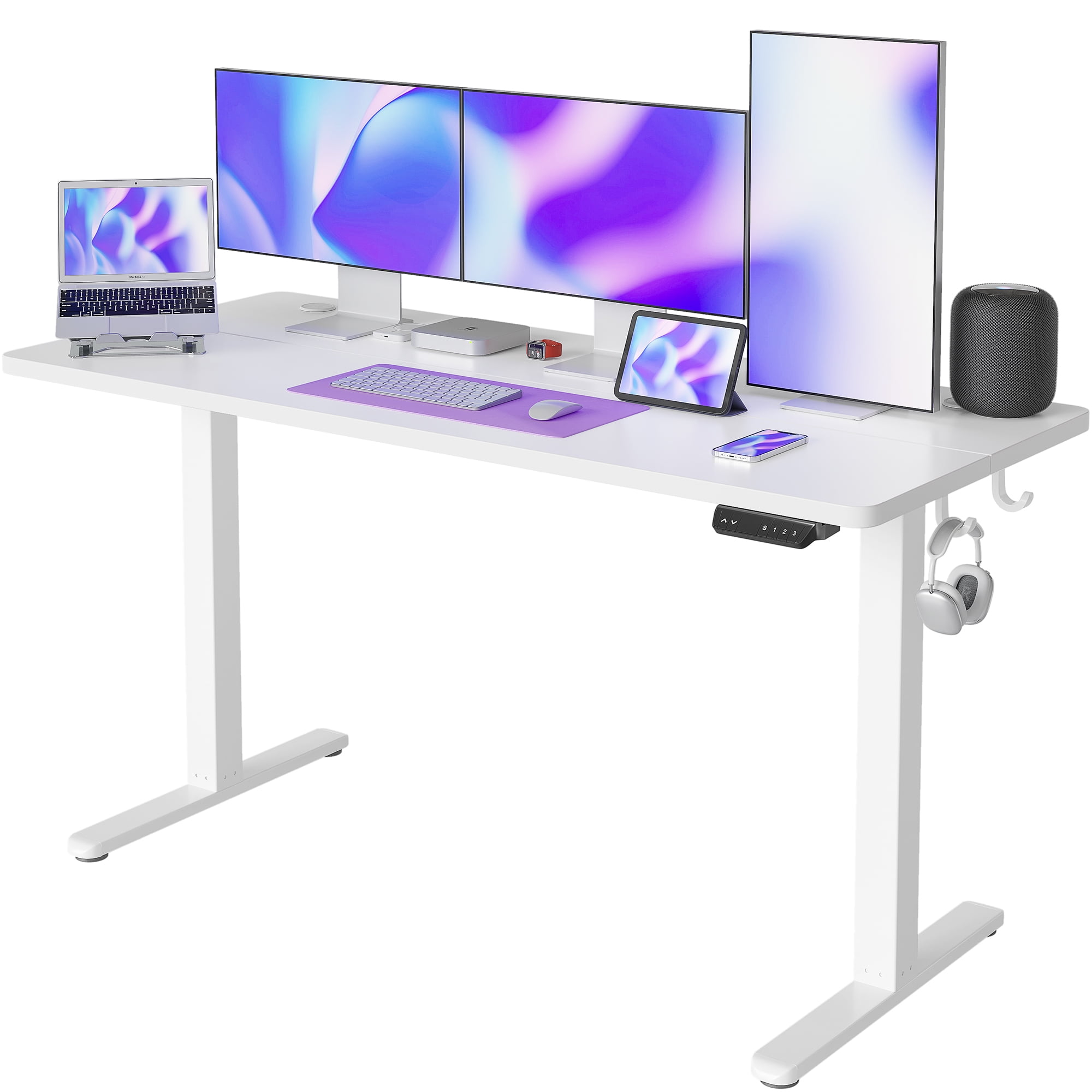 CubiCubi 63'' x 24'' Height Adjustable Electric Standing Desk Sit Stand ...